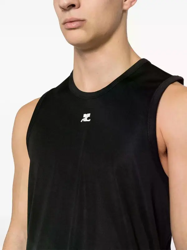 COURREGES Logo-appliqué Sleeveless Top