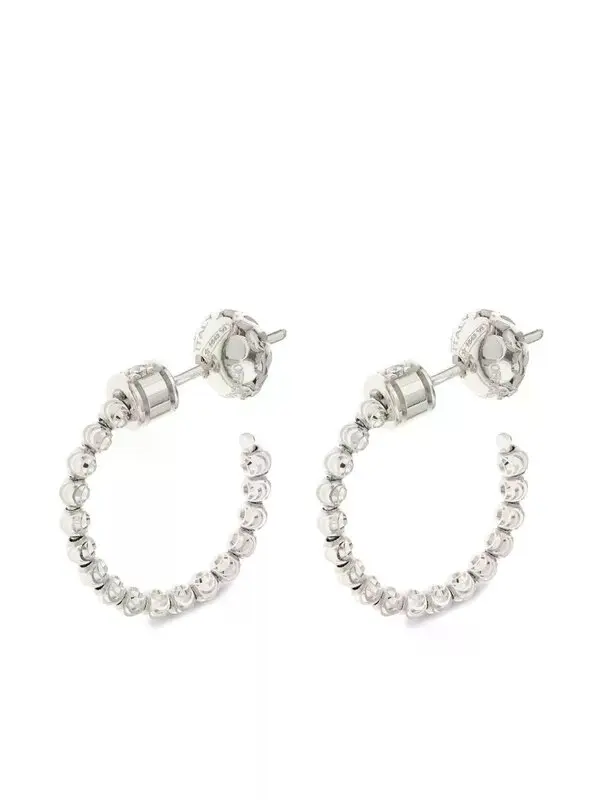 OFFICINA BERNARDI 18kt White Gold Hoop Earrings With Diamonds - Silver