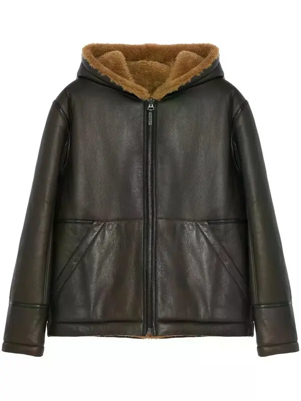YVES SALOMON Reversible Shearling Hooded Jacket