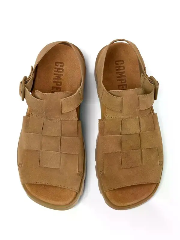 Camper Brutus Buckled Suede Sandals - Brown