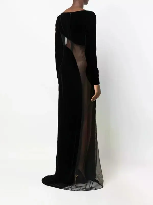 TOM FORD Mesh-panelled Velvet Gown