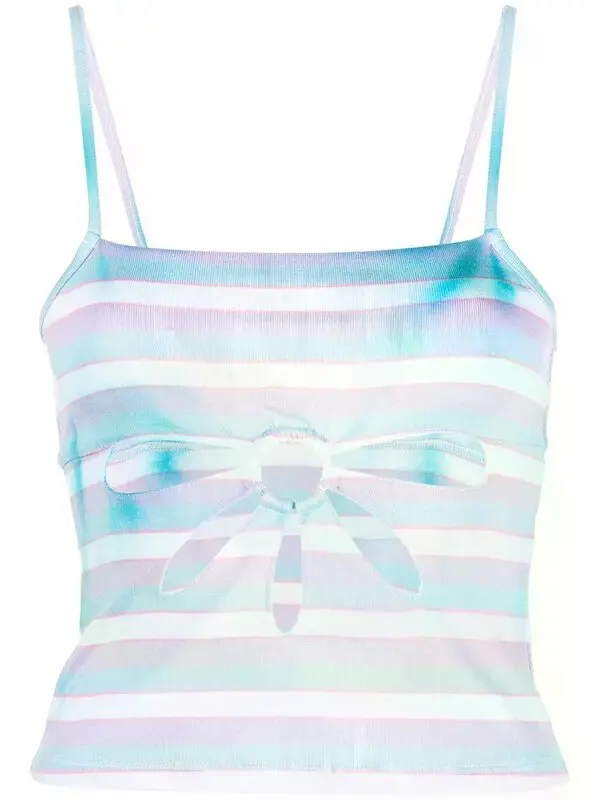 Collina Strada Striped Cut-out Tank Top