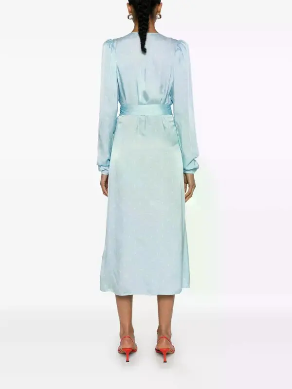 ROTATE BY BIRGER CHRISTENSEN Polka Dot Jacquard Wrap Dress