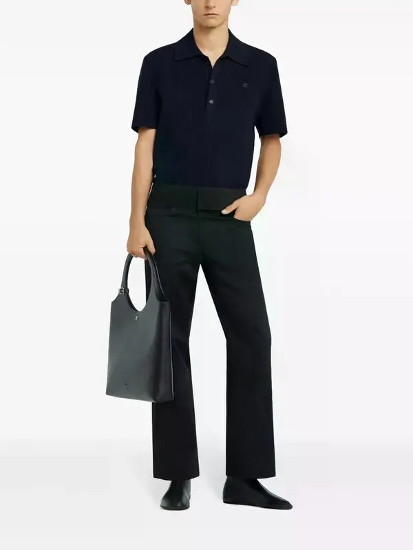 COURREGES Ribbed Polo Shirt