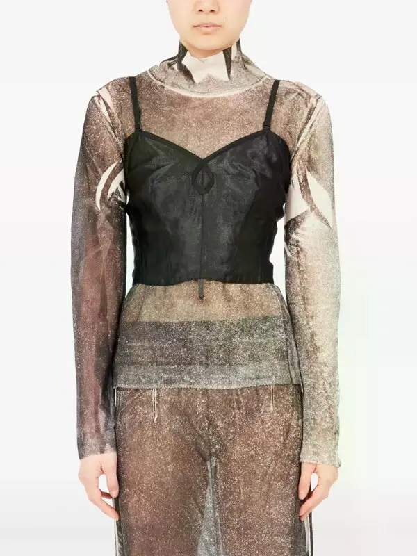 MAISON MARGIELA Satin Cropped Vest Top