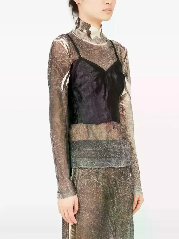 MAISON MARGIELA Satin Cropped Vest Top