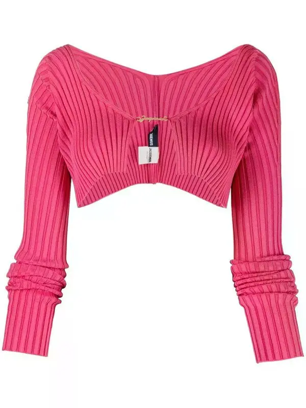 Jacquemus La Maille Pralu Cropped Cardigan - Pink