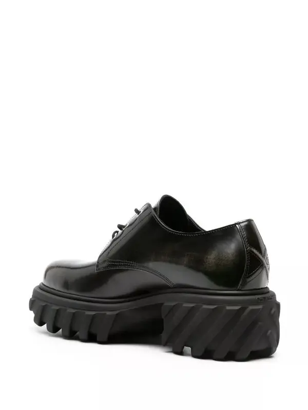Off-White Exploration Patent Leather Derby Shoes - Grey