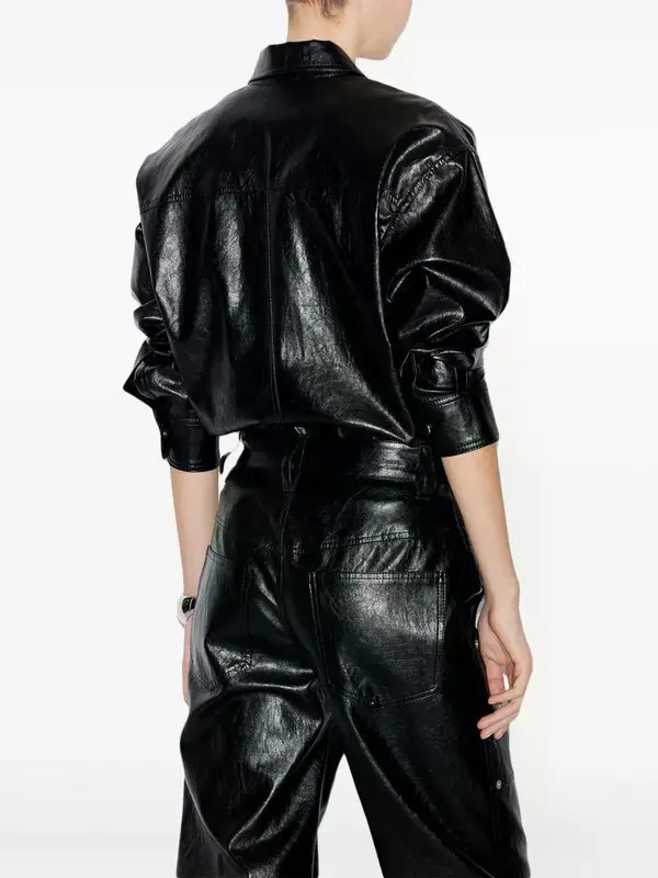 MARANT ETOILE Abelia Faux Leather Shirt