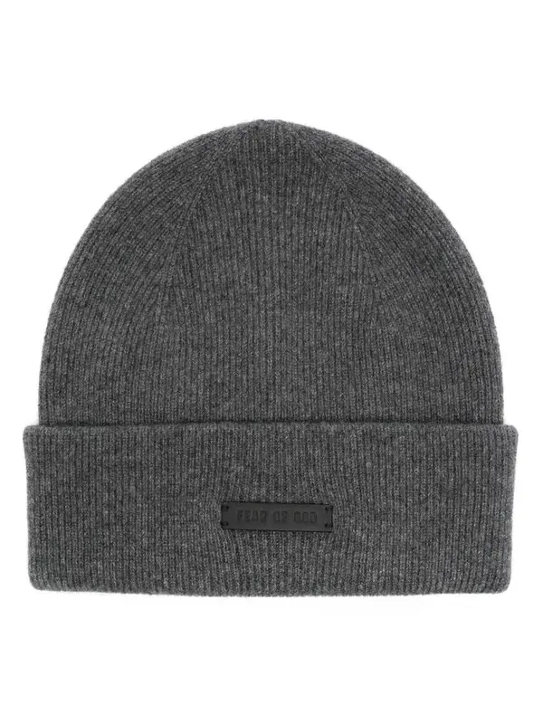 Fear Of God Logo-patch Beanie - Grey