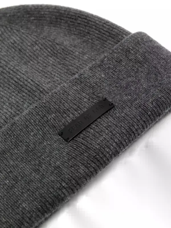 Fear Of God Cashmere Logo Patch Beanie