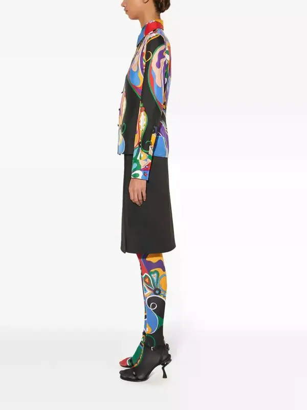 Emilio Pucci Silk Twill Graphic Print Shirt