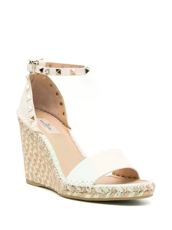 Valentino Garavani Rockstud 105mm Wedge Espadrilles