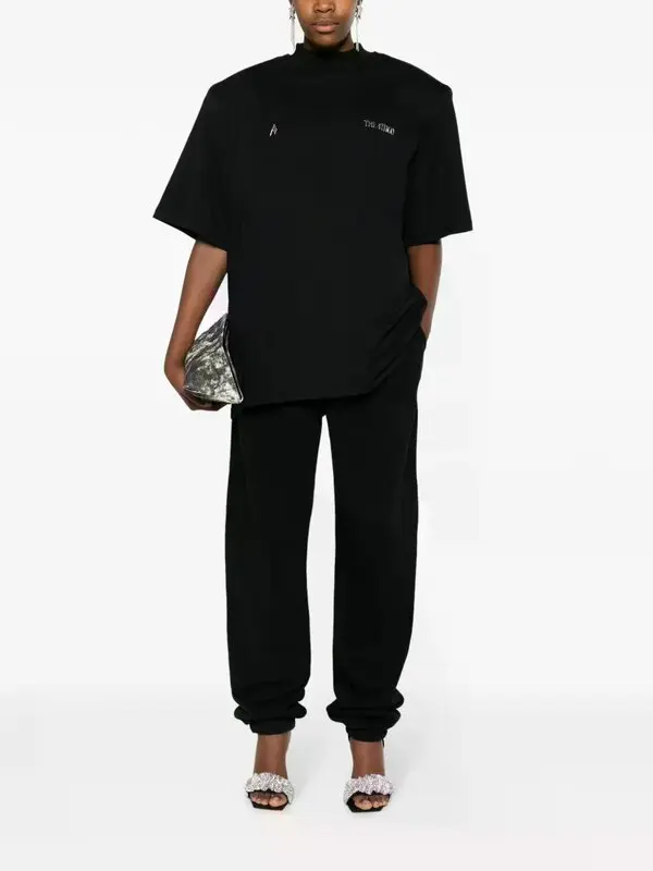 Attico Logo-embossed Cotton Track Pants - Black