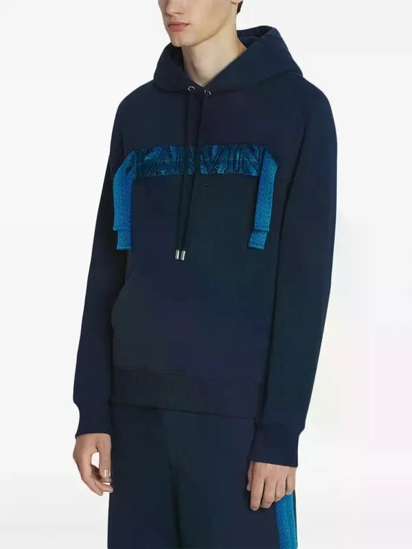 LANVIN Curb-lace Hoodie - Blue