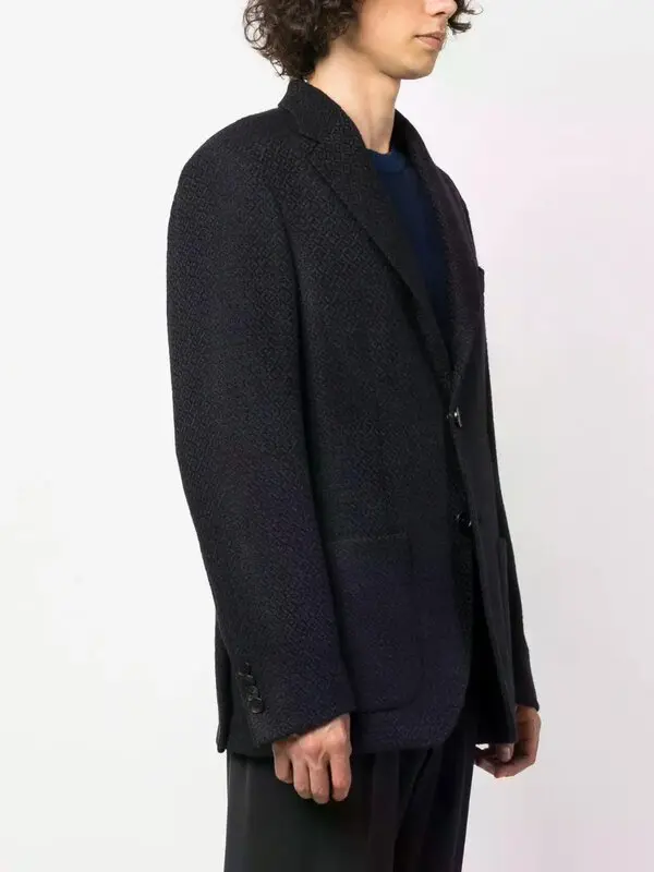 Etro Tie-pattern Jacquard Blazer - Blue