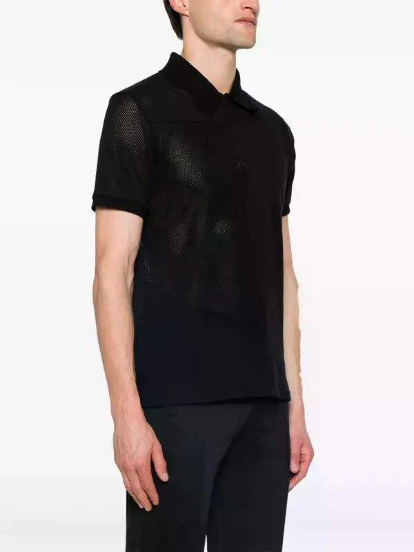 COURREGES Logo-patch Mesh Polo Shirt
