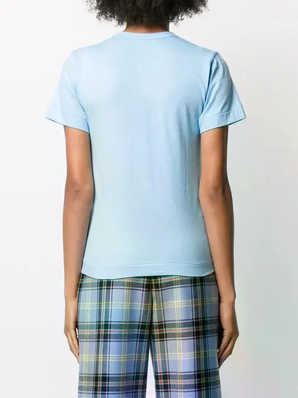 Play Comme Des Garcon Heart Print Crew Neck T-shirt - Blue