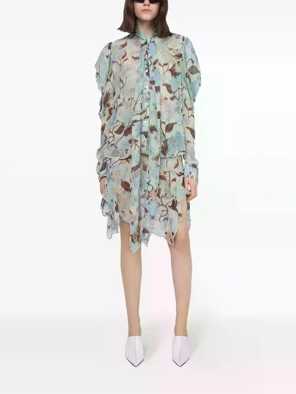 Stella McCartney Lady Garden-print Silk Chiffon Asymmetric Skirt