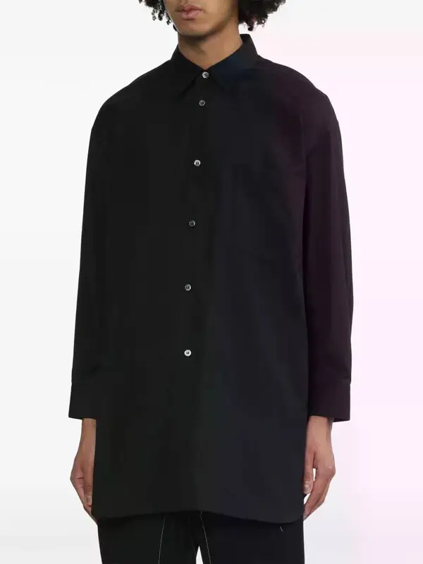Comme Des Garçons Satin-panelled Cotton Shirt