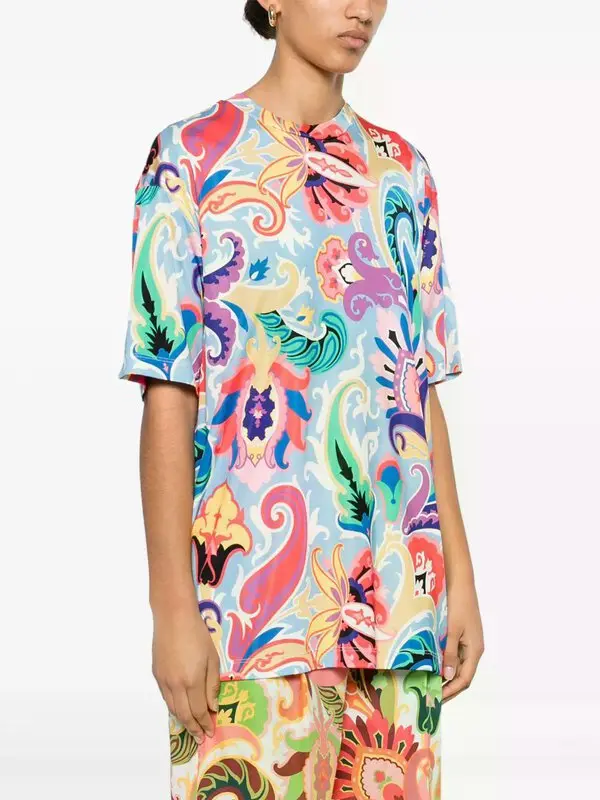 Etro Paisley-print Crewneck T-shirt