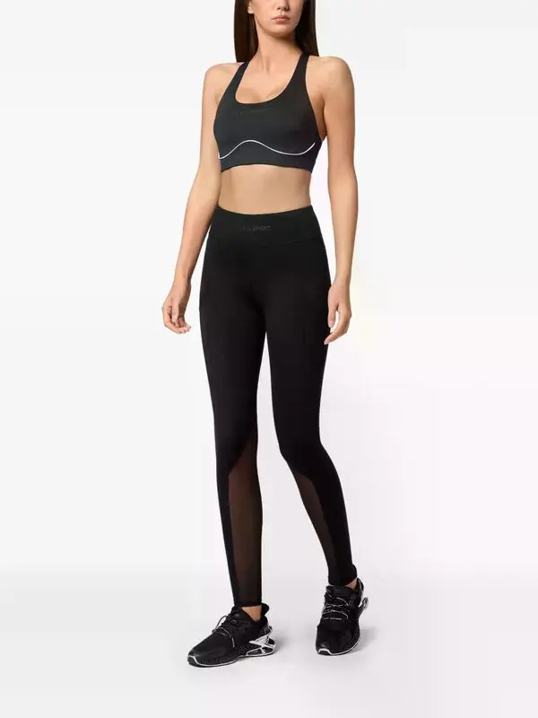 PLEIN SPORT Silky Soft Piping Push-up Bra - Black