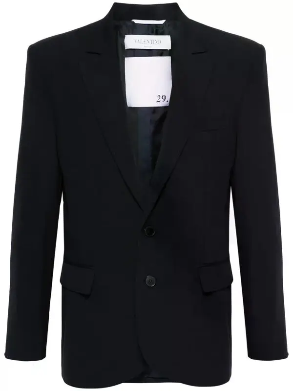 Valentino Garavani Notched-lapels Single-breasted Blazer - Blue