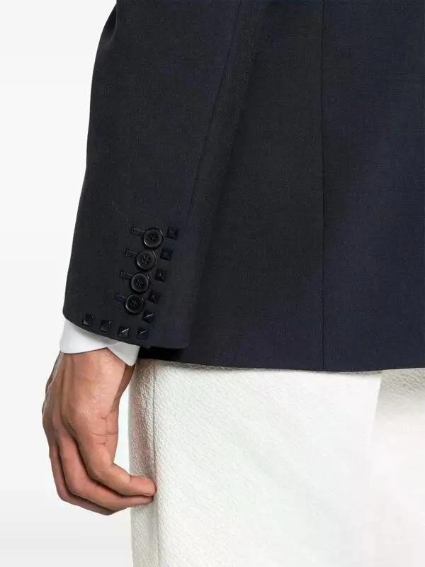 Valentino Garavani Notched-lapels Single-breasted Blazer - Blue
