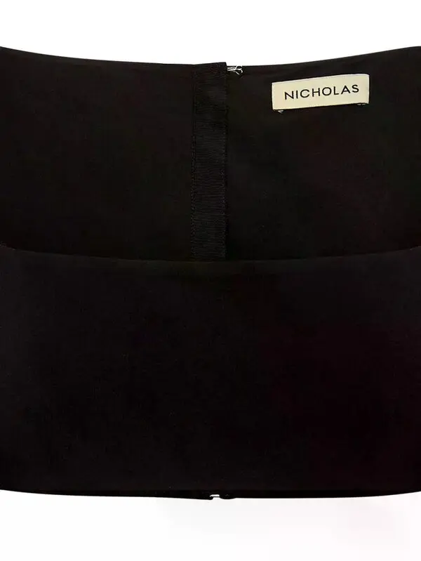 NICHOLAS Garima Cropped Long-sleeve Top - Black