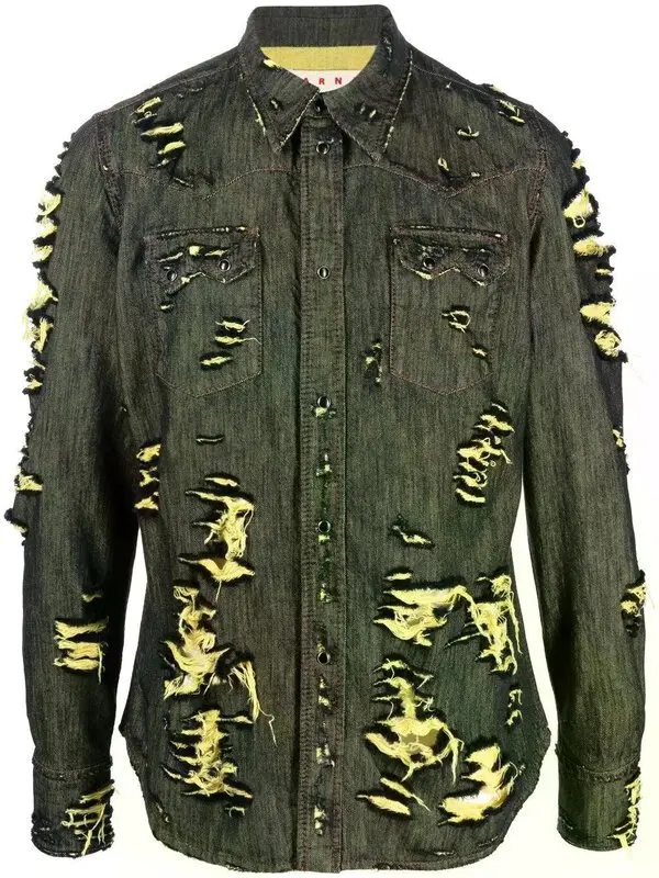 Marni Distressed Denim Shirt