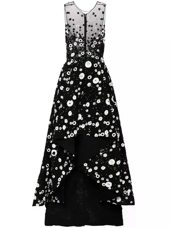 SAIID KOBEISY Beaded High-low Gown - Black