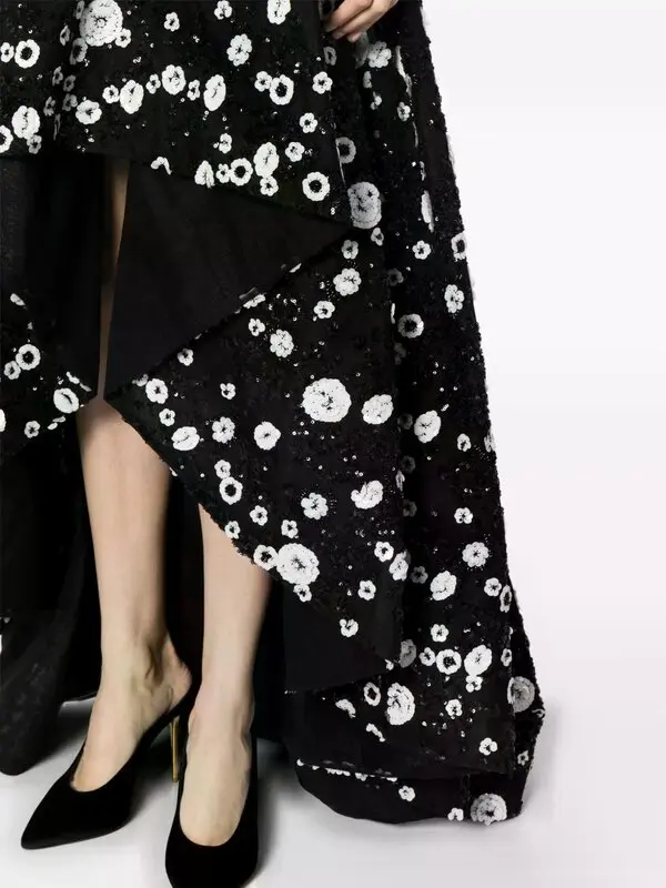 SAIID KOBEISY Beaded High-low Gown