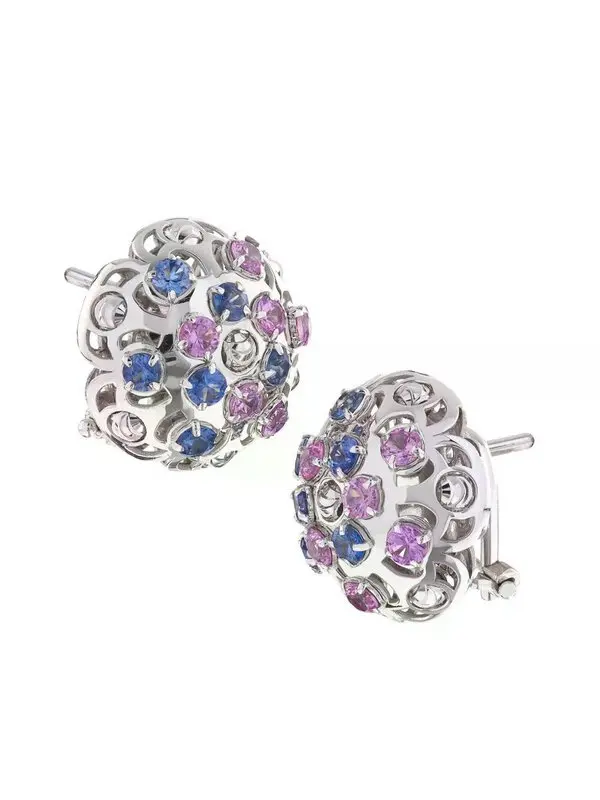 OFFICINA BERNARDI 18kt White Gold Damasco Sapphire Earrings - Silver