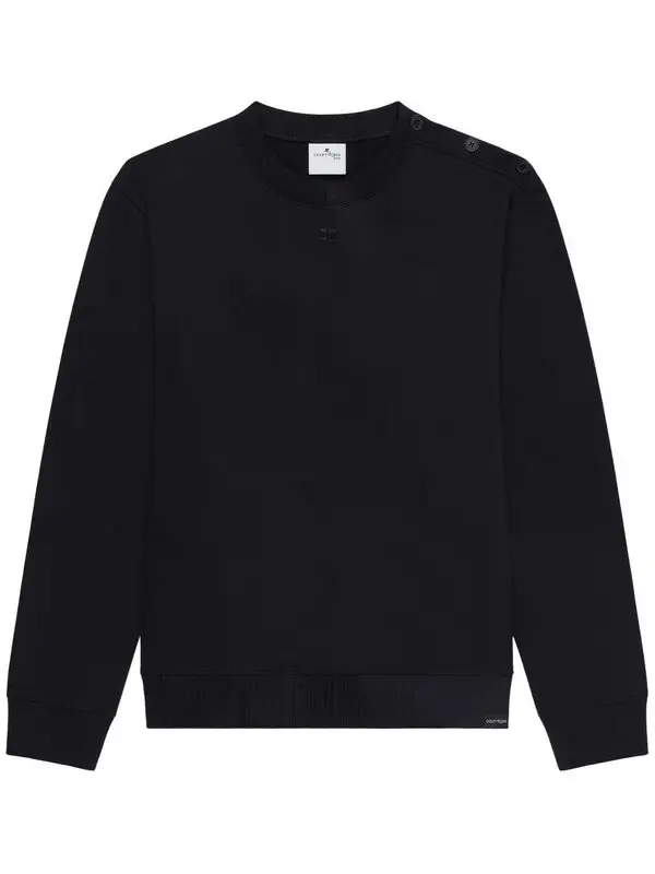 COURREGES Buttoned Jersey Sweatshirt
