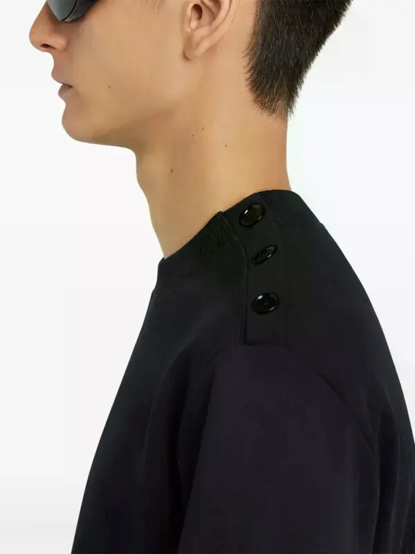 COURREGES Buttoned Jersey Sweatshirt