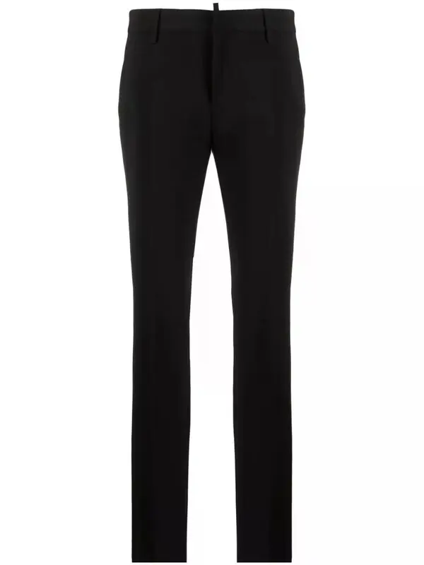 Dsquared2 Logo-plaque Tailored Slim-fit Trousers - Black