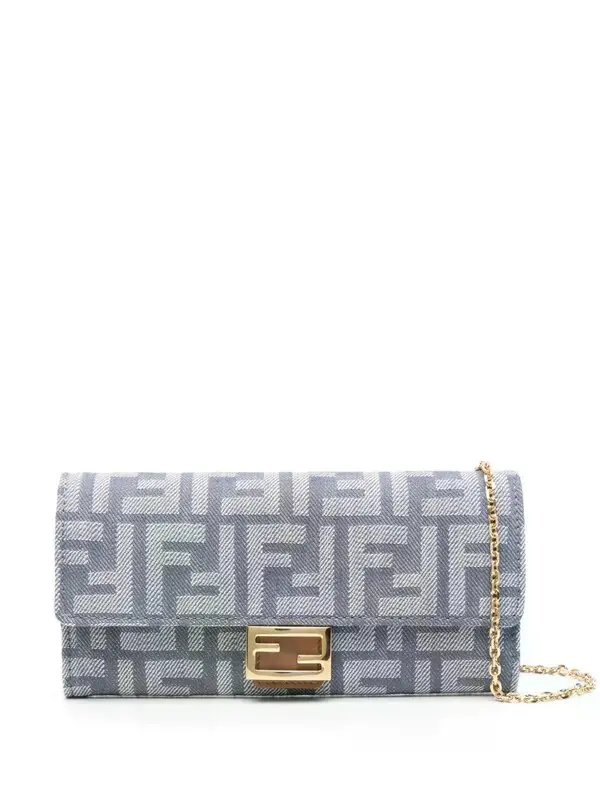Fendi Baguette Continental Clutch Bag - Blue