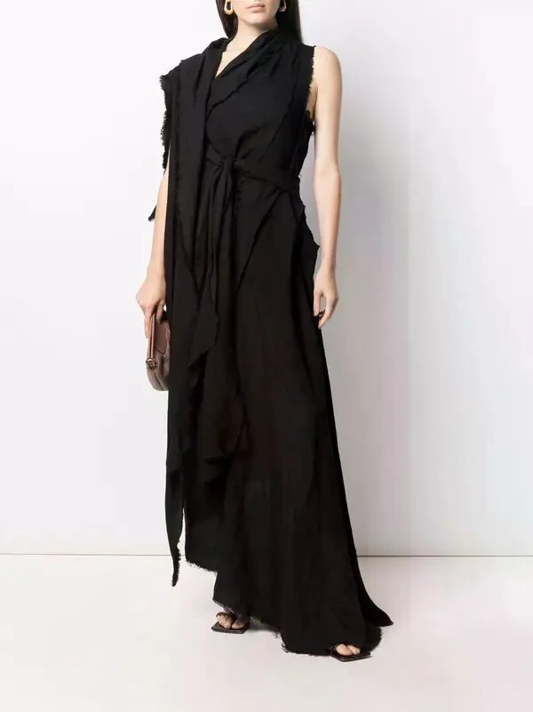 Yohji Yamamoto Asymmetric Draped Maxi Dress