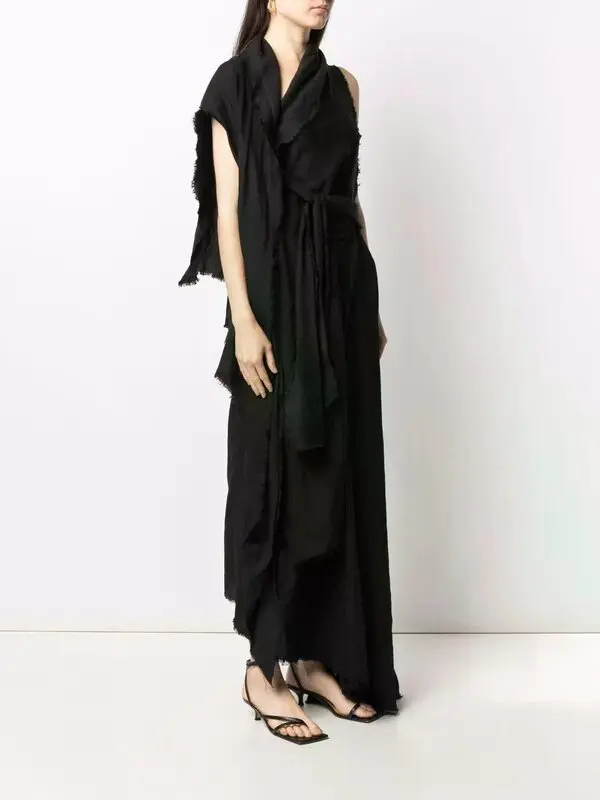 Yohji Yamamoto Asymmetric Draped Maxi Dress