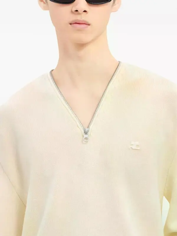 COURREGES Zipped Wool Sweater