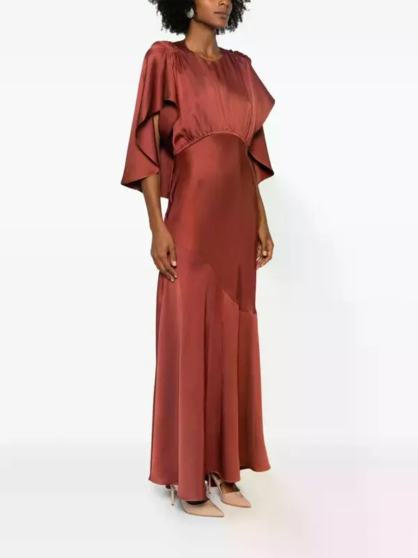 Zimmermann Cape Insert Round Neck Maxi Dress