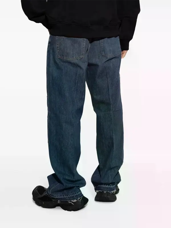 Helmut Lang Straight Leg Jeans With Button And Zip Fastening