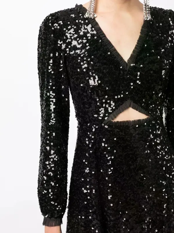 NEEDLE & THREAD Sequined Cut-out Midi Dress
