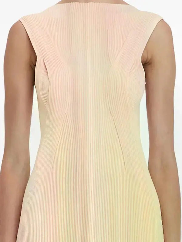 Victoria Beckham Sleeveless Maxi Dress With Pleating And Slit Detailing