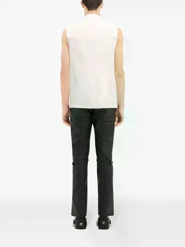 COURREGES Draped Cotton Tank Top