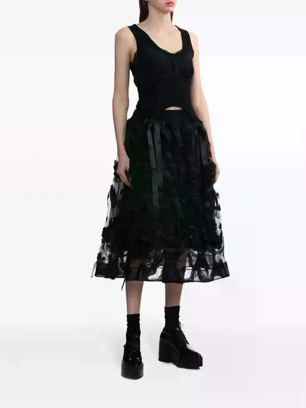 Simone Rocha Cotton Vest With Ribbon Detail
