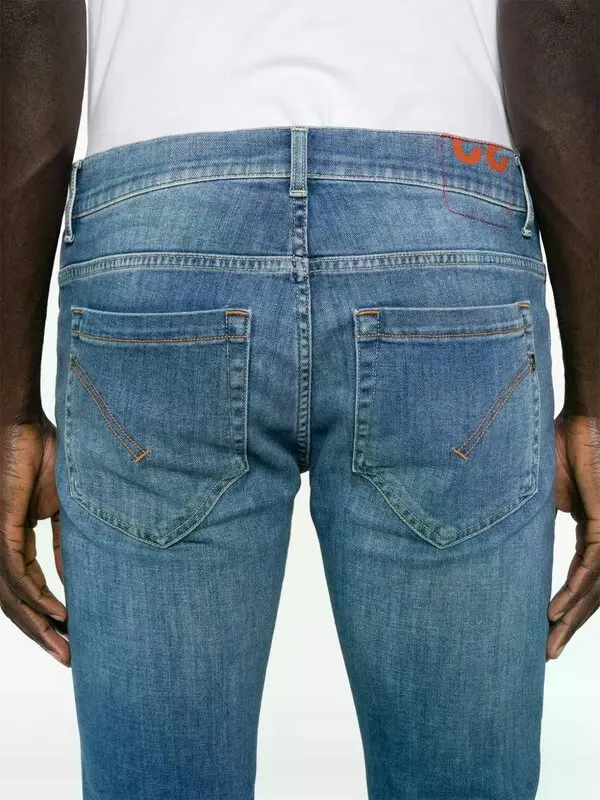 DONDUP Logo Print Tapered Jeans