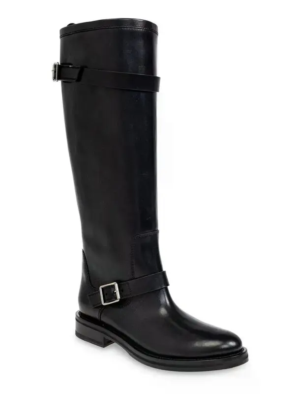 Saint Laurent Knee-high Buckled Leather Boots