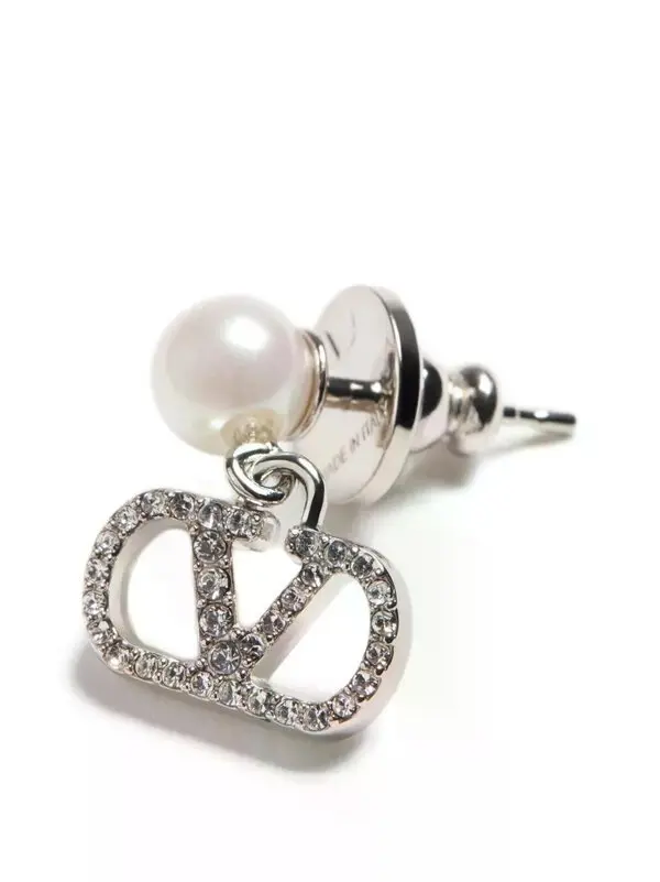 Valentino Garavani Vlogo Signature Earrings With Resin Pearls And Swarovski® Crystals