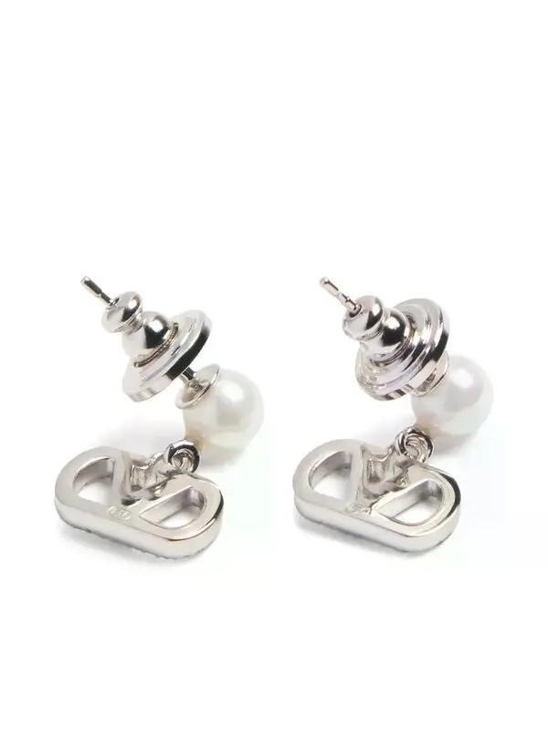 Valentino Garavani Vlogo Signature Earrings With Resin Pearls And Swarovski® Crystals